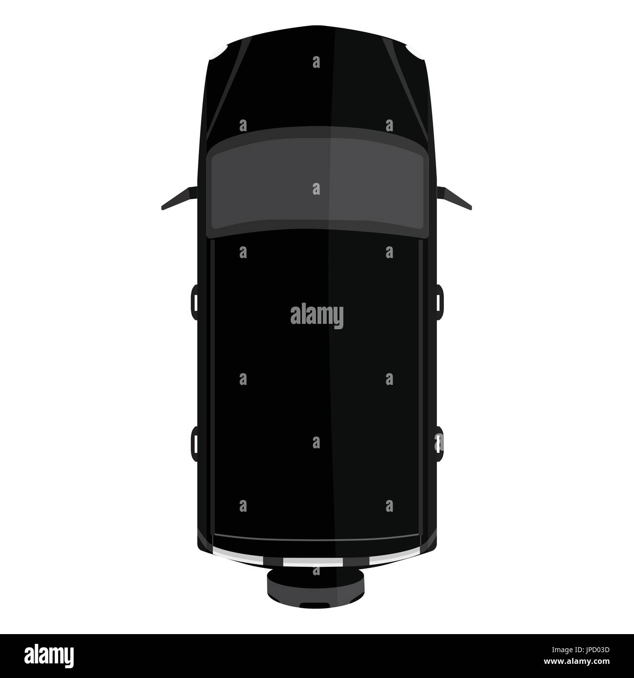 Vector illustration delivery transport black mini van top view ...