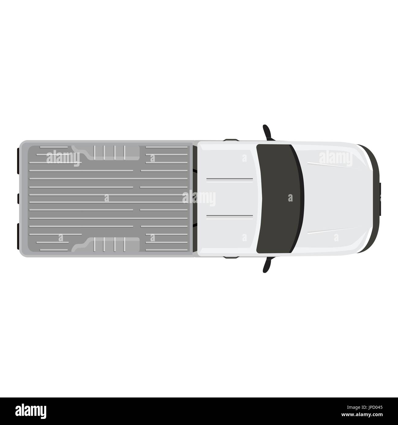 Vector illustration white pick up car, truck top view Stock Vector ...