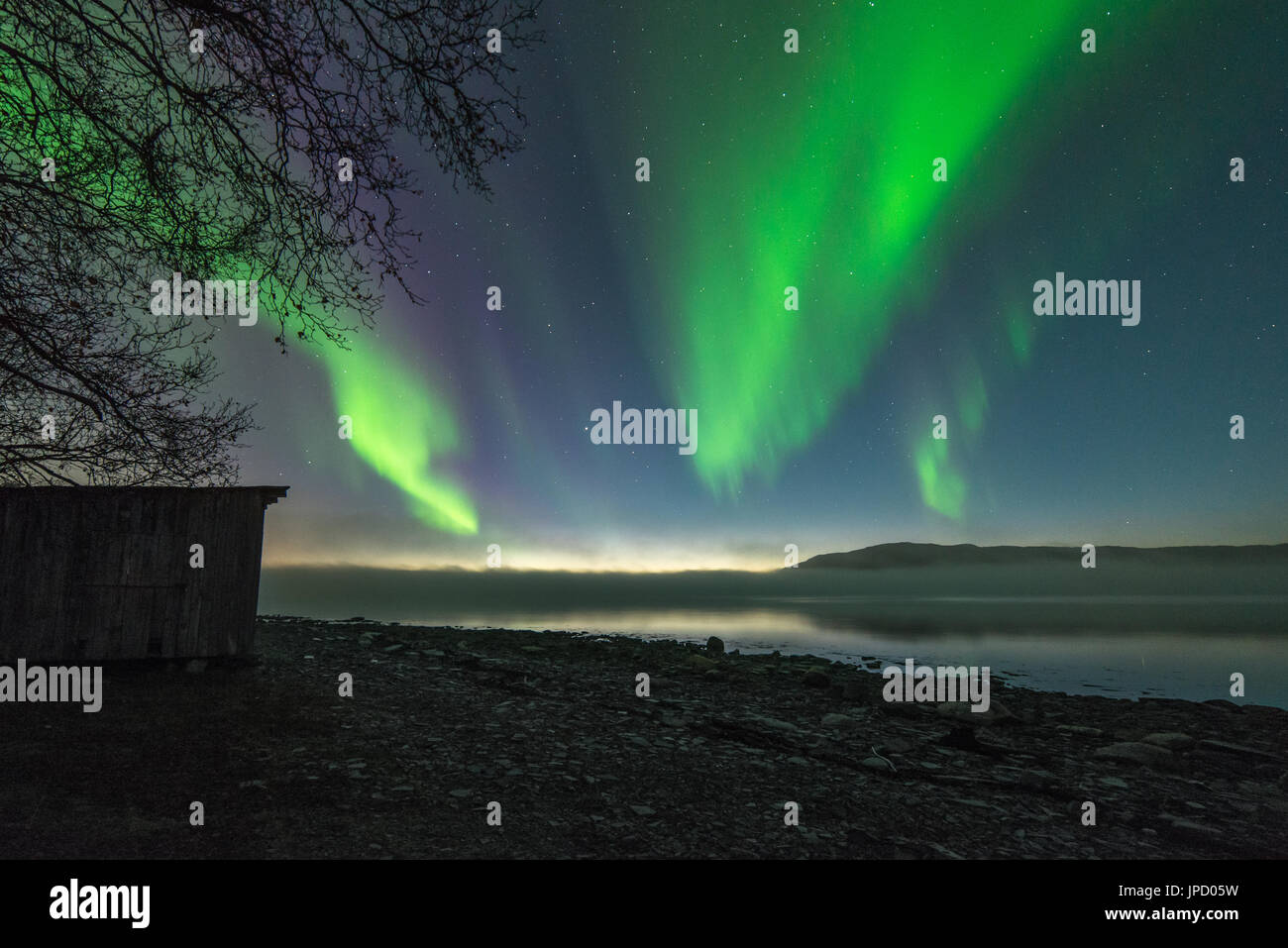 northern lights aurora borealis arctic finnmark norway Stock Photo - Alamy