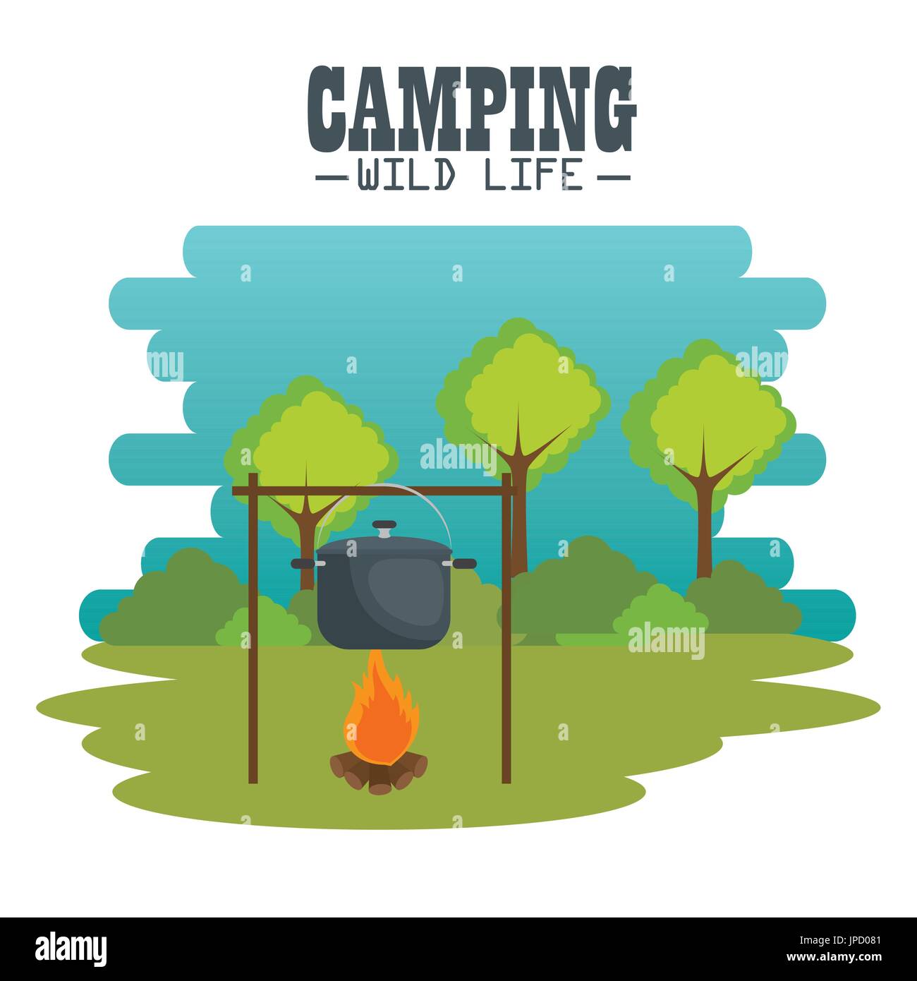 camping wild life concept vector illustration graphic design Stock ...