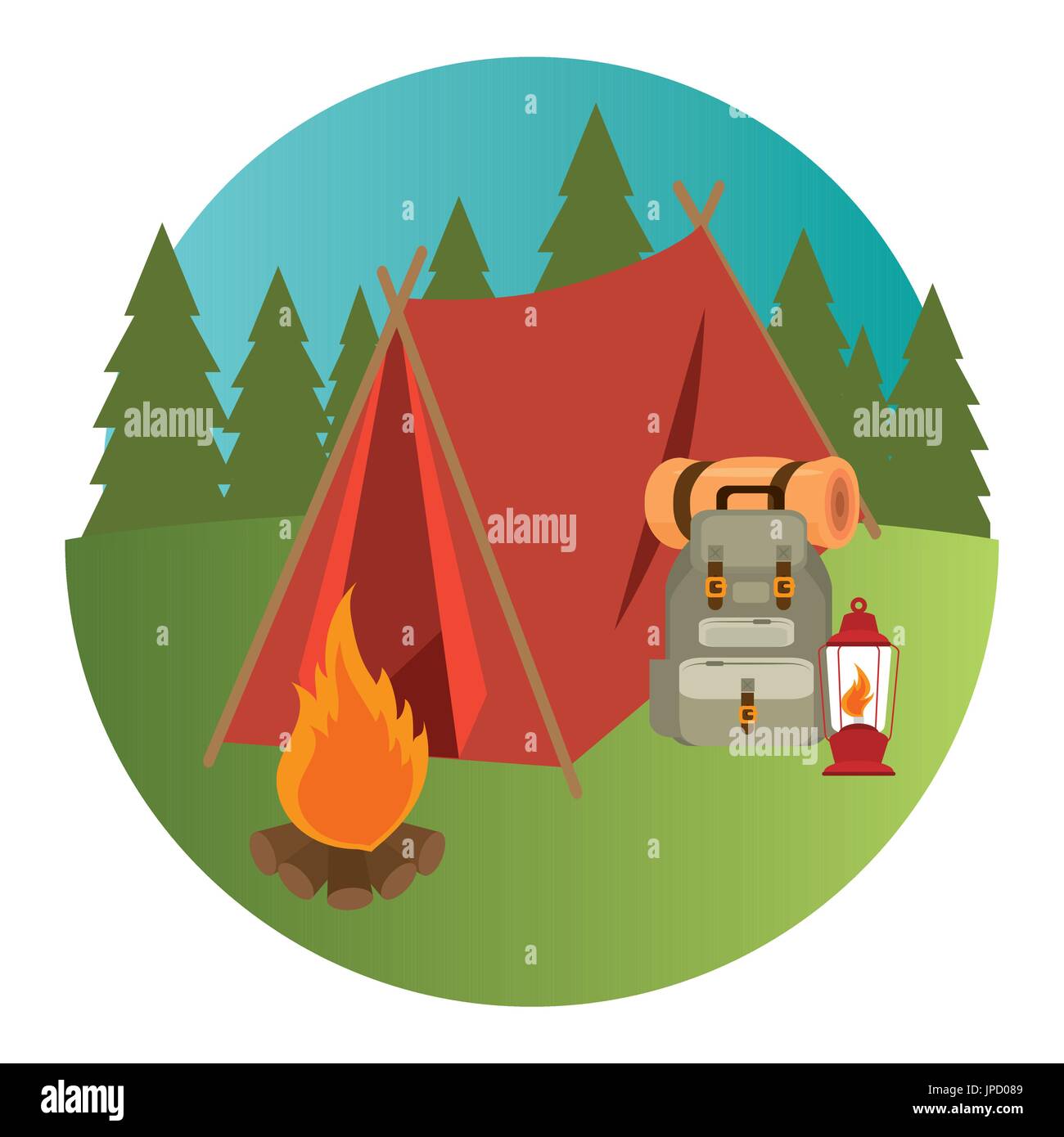 camping wild life concept vector illustration graphic design Stock ...
