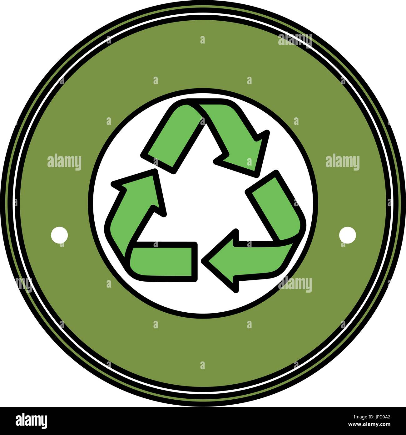 seal stamp with recycle sign over white background icon Stock Vector ...