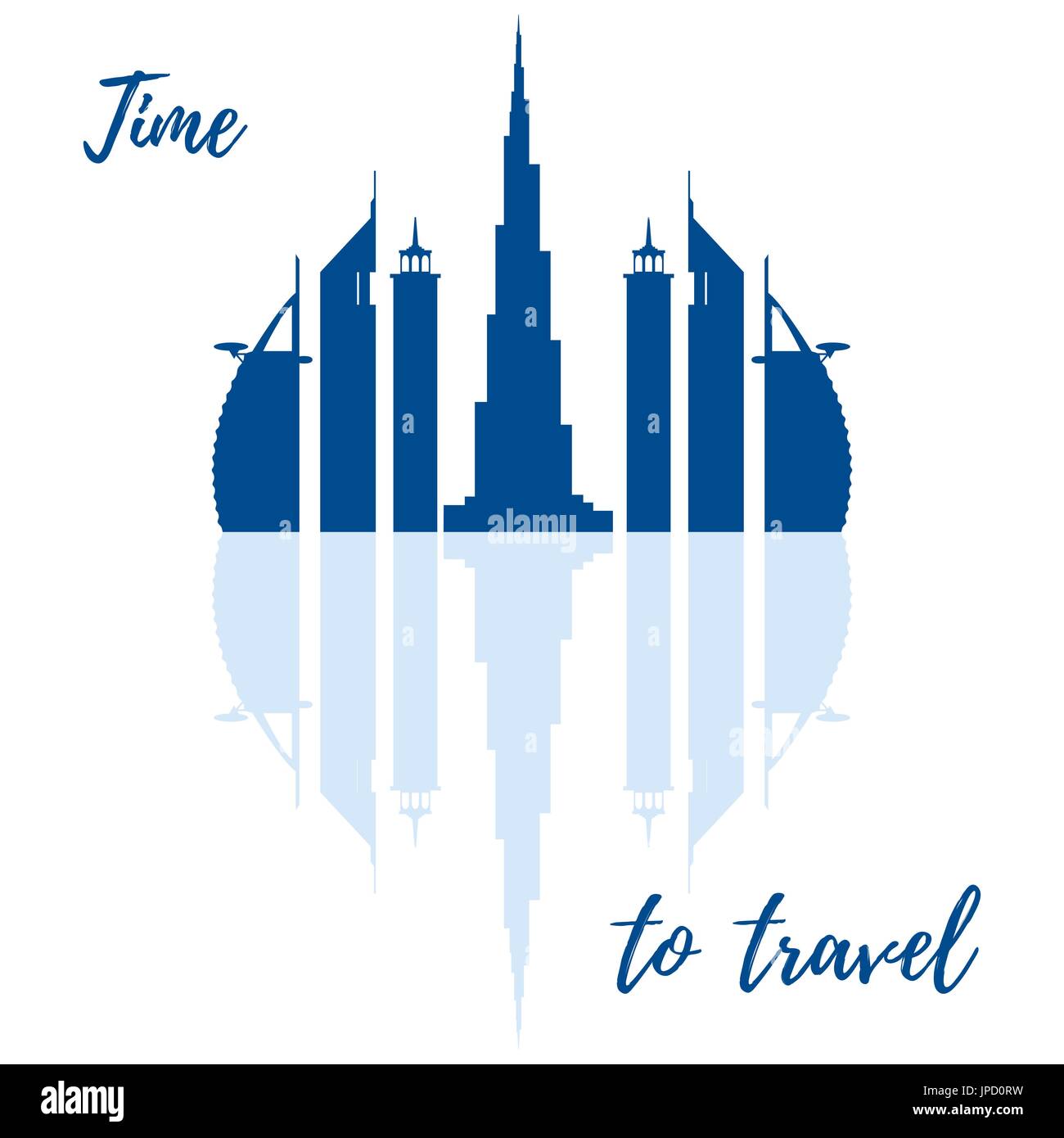 Vector illustration of United Arab Emirates skyscrapers silhouette ...