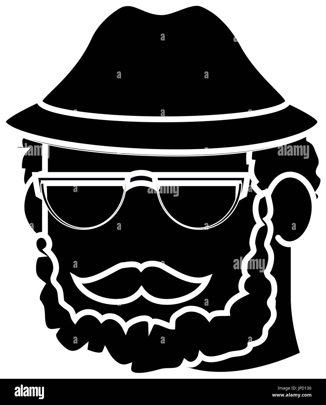 Grandfather faceless cartoon over white background icon Stock Vector ...