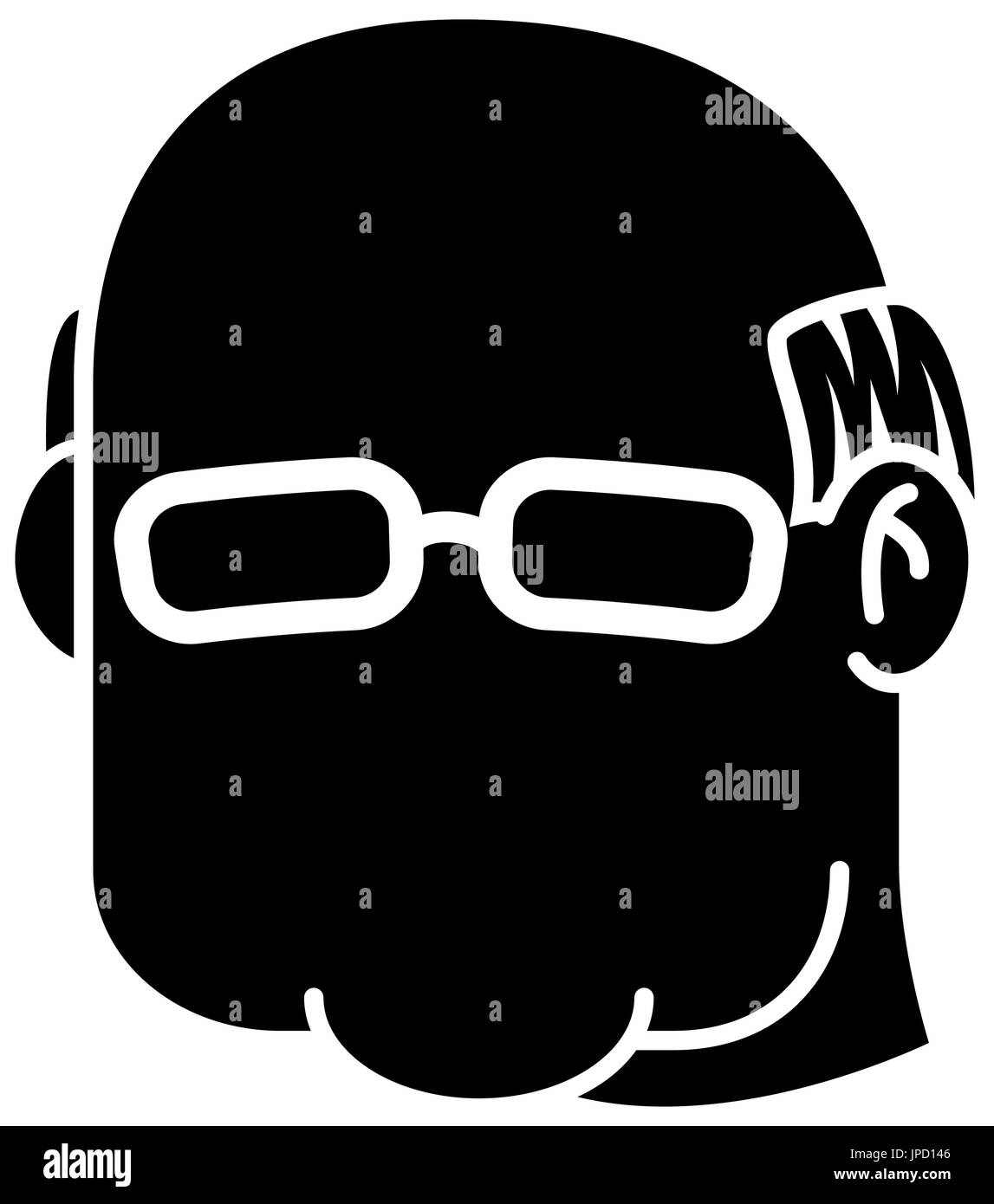 Grandfather faceless cartoon over white background icon Stock Vector ...