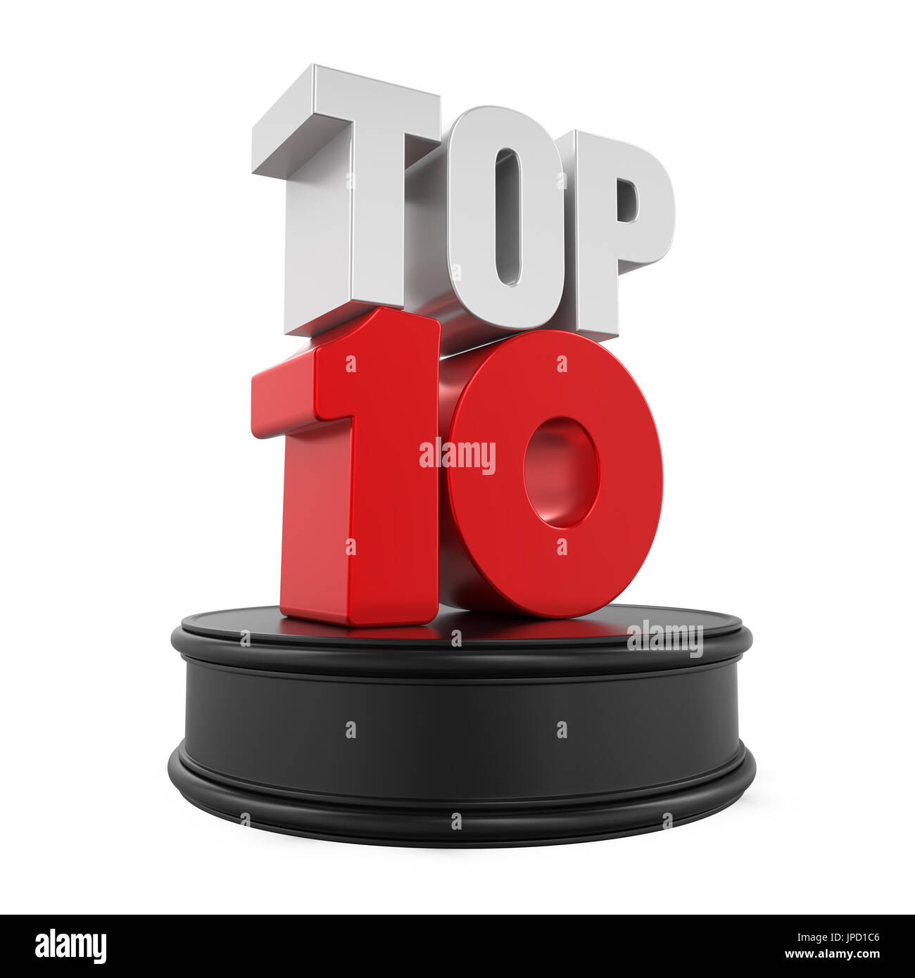 Top 10 on Podium Isolated Stock Photo - Alamy