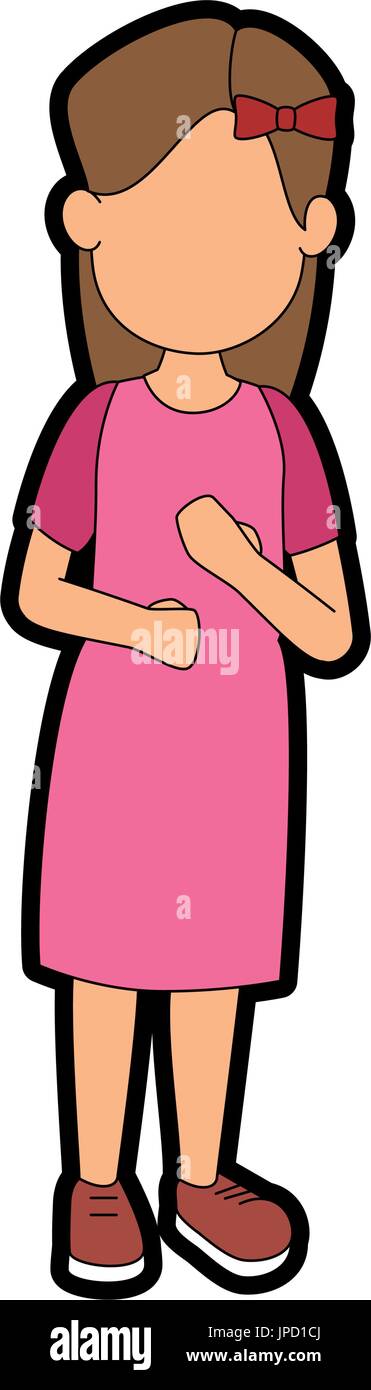 Woman faceless cartoon over white background icon Stock Vector Image ...