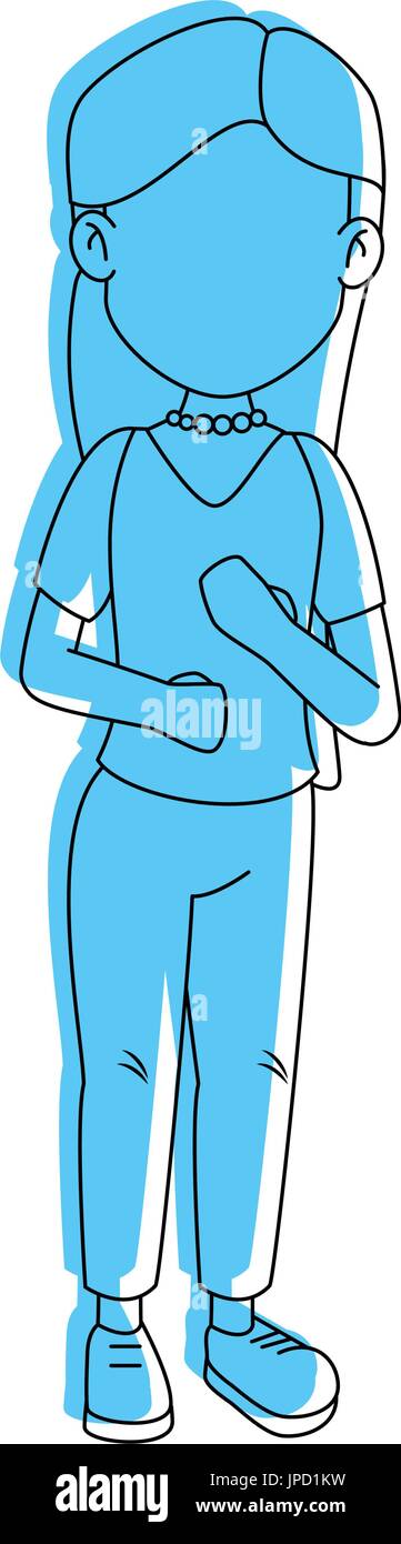 Woman faceless cartoon over white background icon Stock Vector Image ...