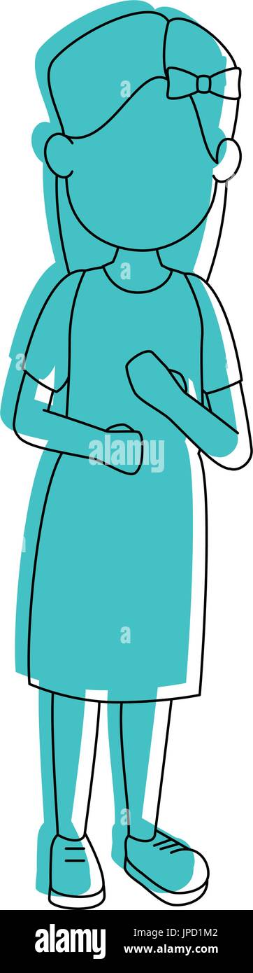 Woman faceless cartoon over white background icon Stock Vector Image ...