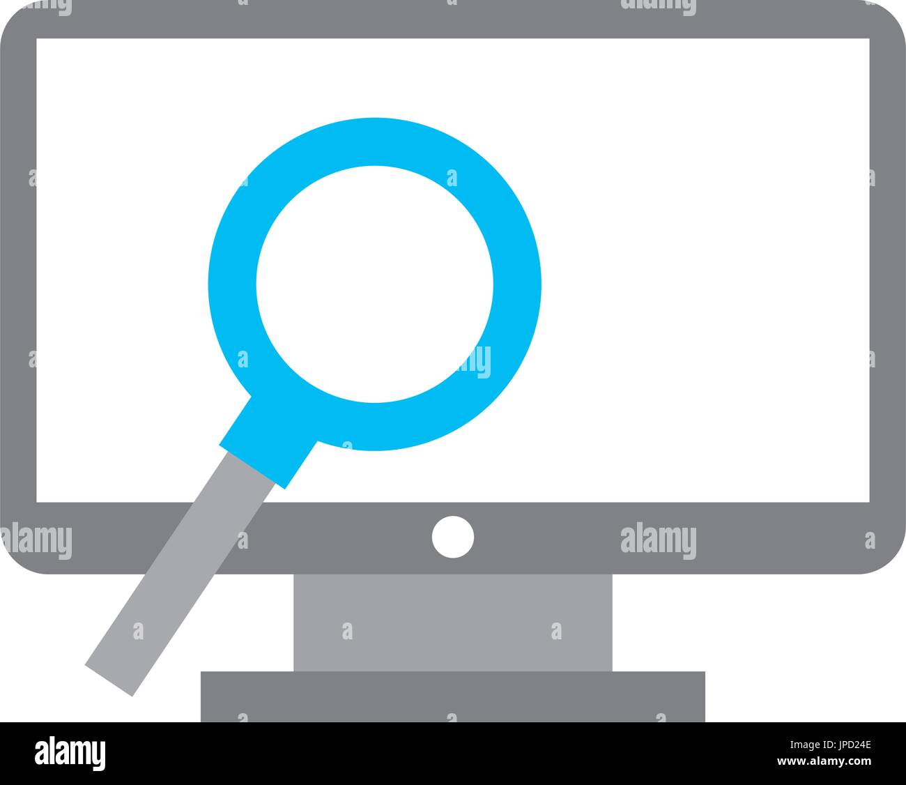 computer desktop with magnifying glass Stock Vector Image & Art - Alamy