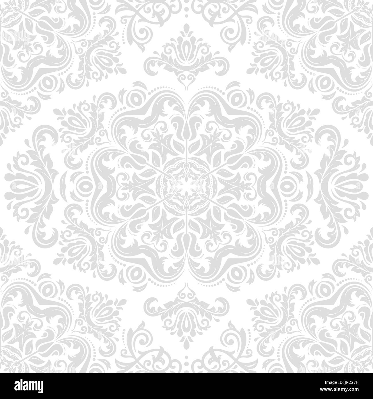 Oriental classic light silver pattern. Seamless abstract background ...