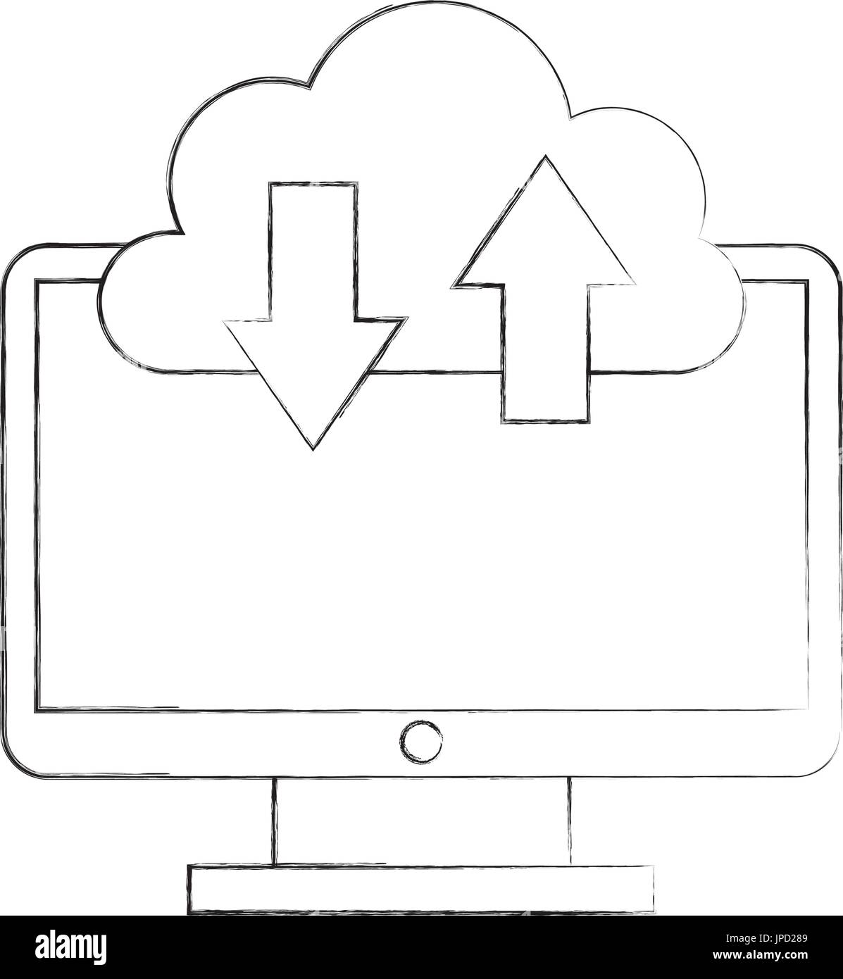 computer desktop with cloud computing Stock Vector Image & Art - Alamy