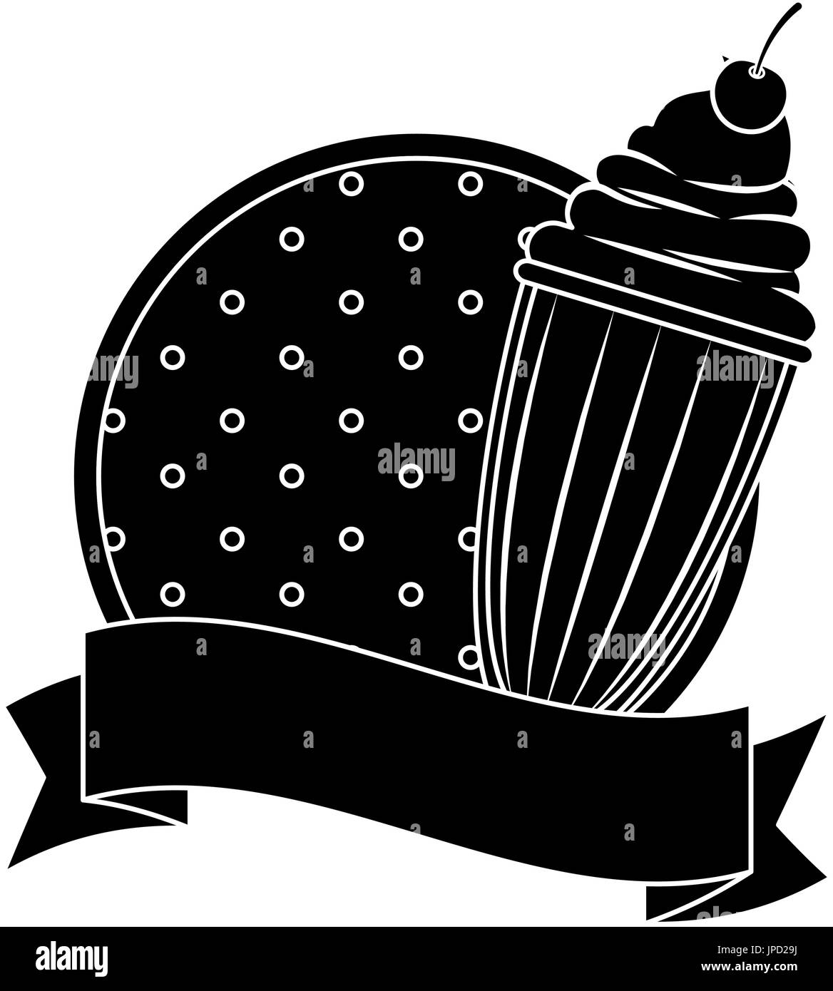 emblem with milkshake icon over white background vector illustration ...