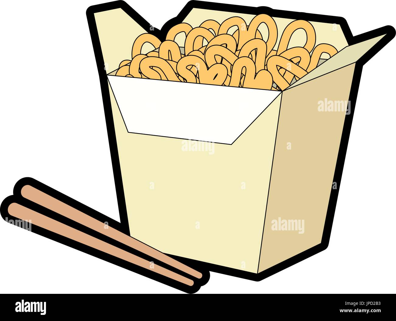 noddle box food over white background graphic Stock Vector Image & Art ...