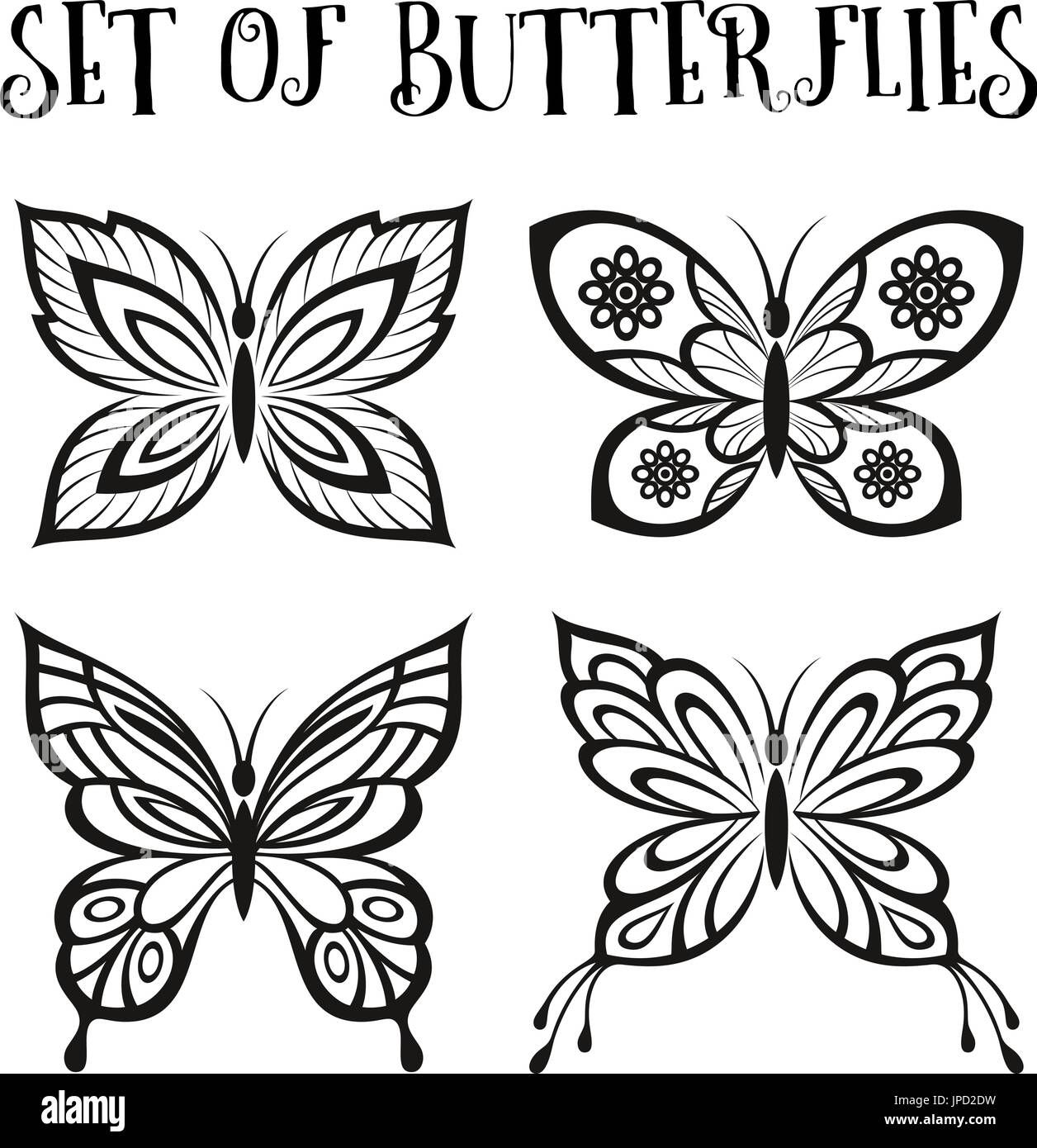 Butterfly insect moth black Stock Vector Images - Alamy