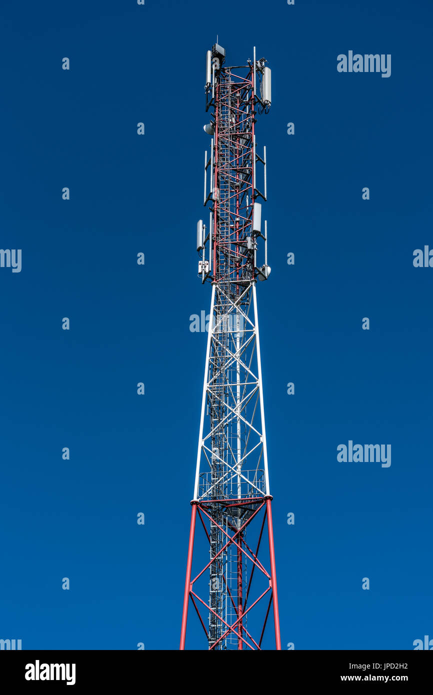 Russian telecom's MTS cell tower Stock Photo - Alamy