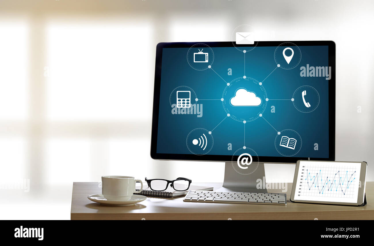 Cloud Computing diagram Network Data Storage Technology Service Stock ...