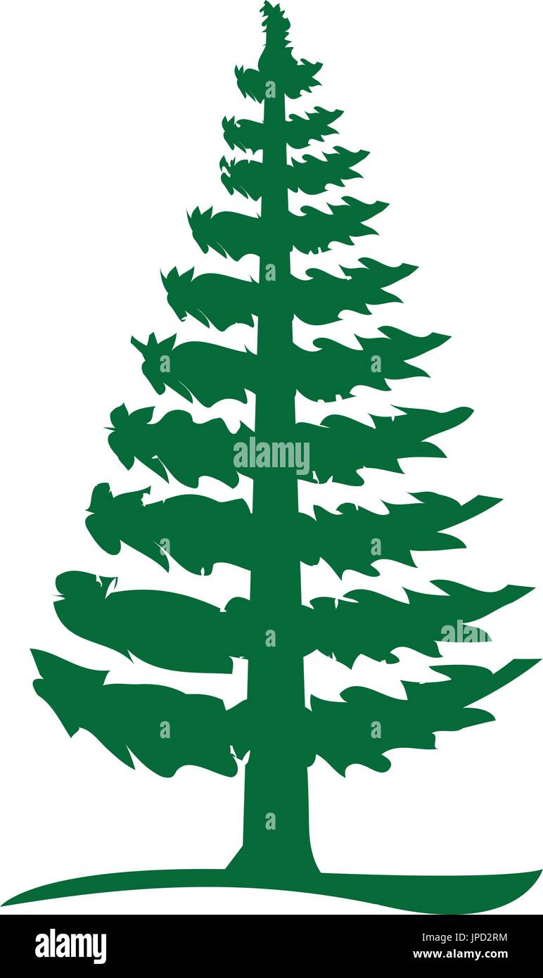 simple green pine tree icon. isolated on white background Stock Vector ...