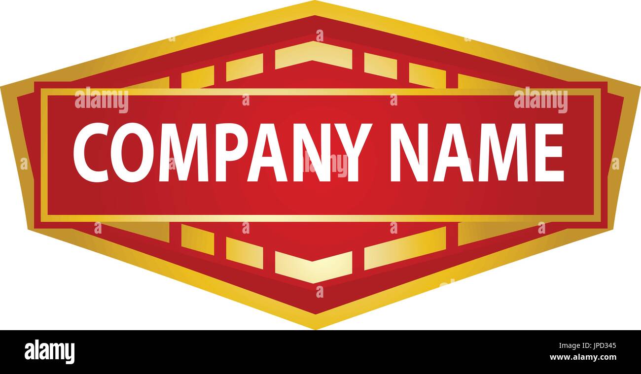 gold and red banner logo, isolated on white background Stock Vector ...