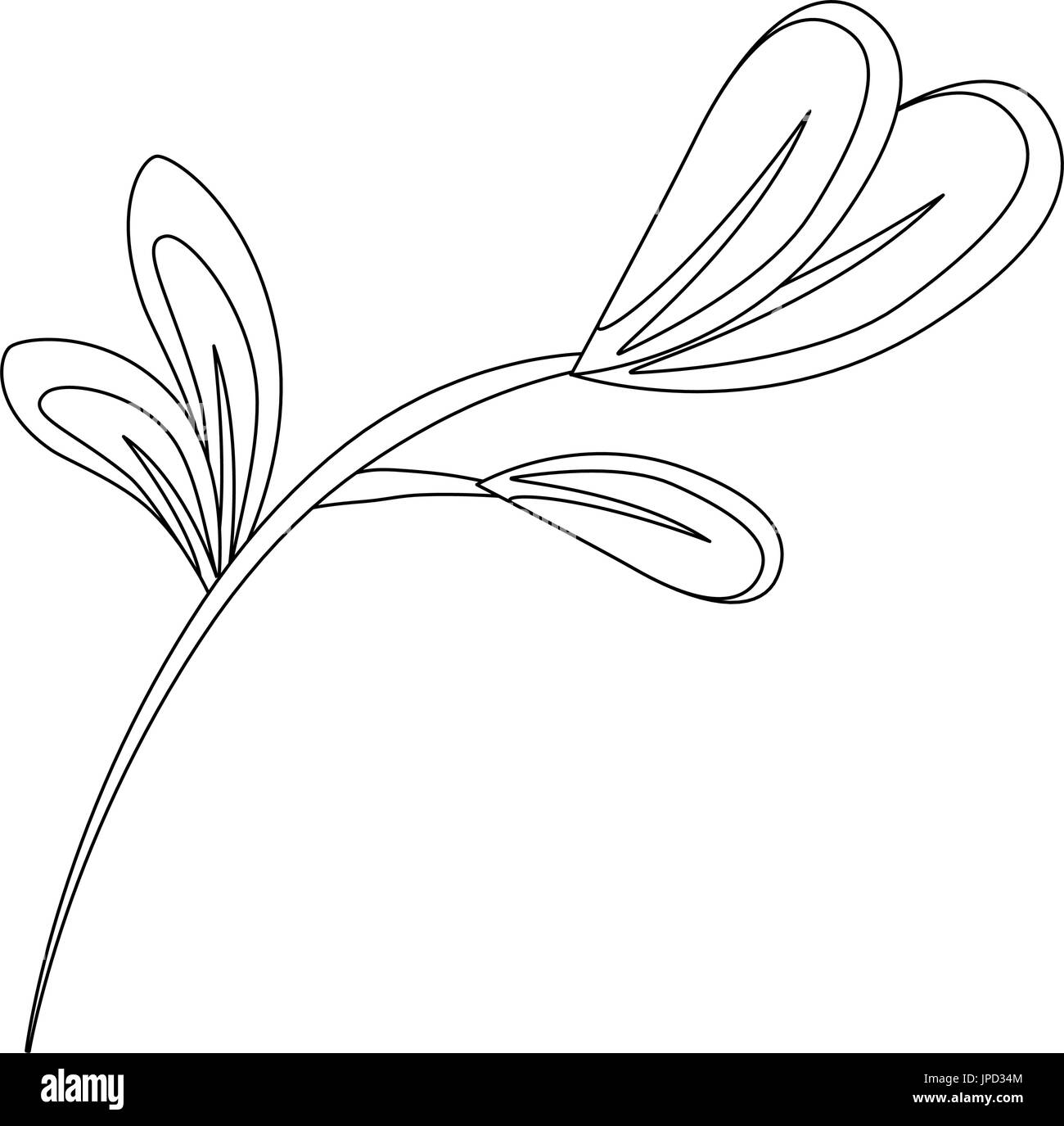 stem with leaves icon over white background vector illustration Stock ...