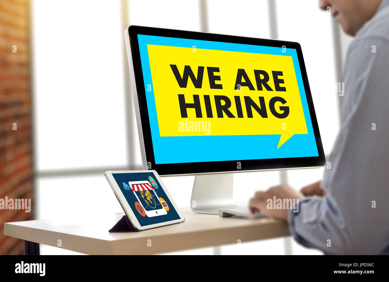 WE ARE HIRING Human Resources Interview professionals working fine Recruitment Job Stock Photo ...