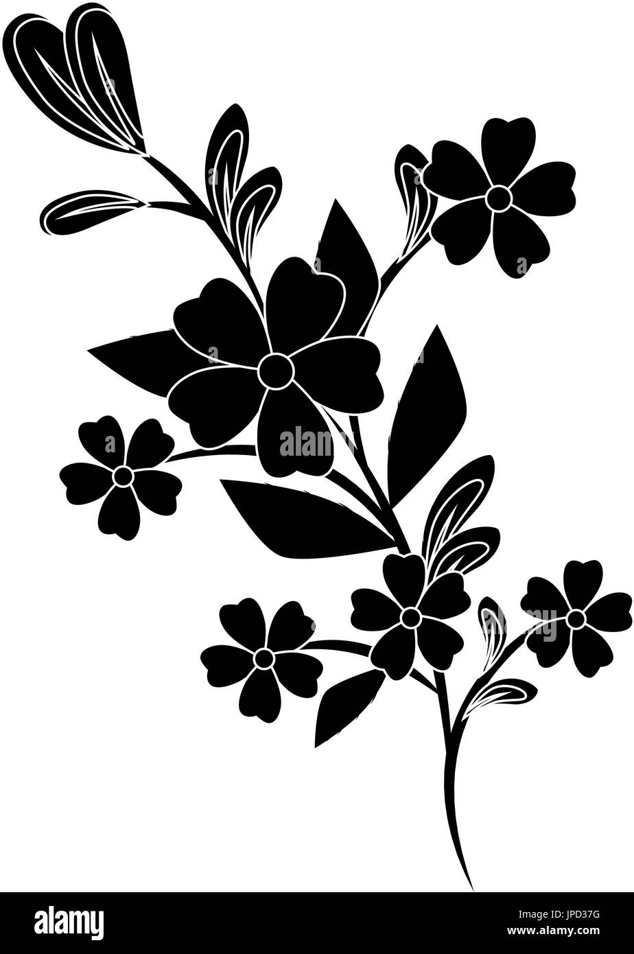 stem with flowers icon over white background vector illustration Stock ...