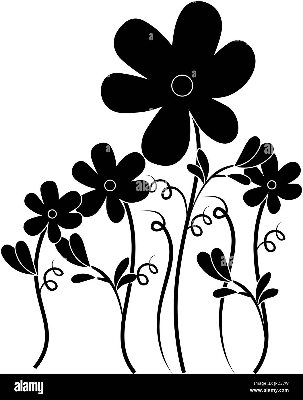 stem with flowers icon over white background vector illustration Stock ...