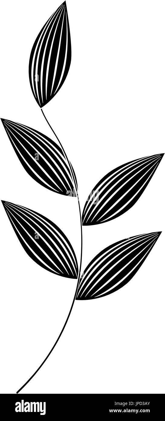 stem with leaves icon over white background vector illustration Stock ...