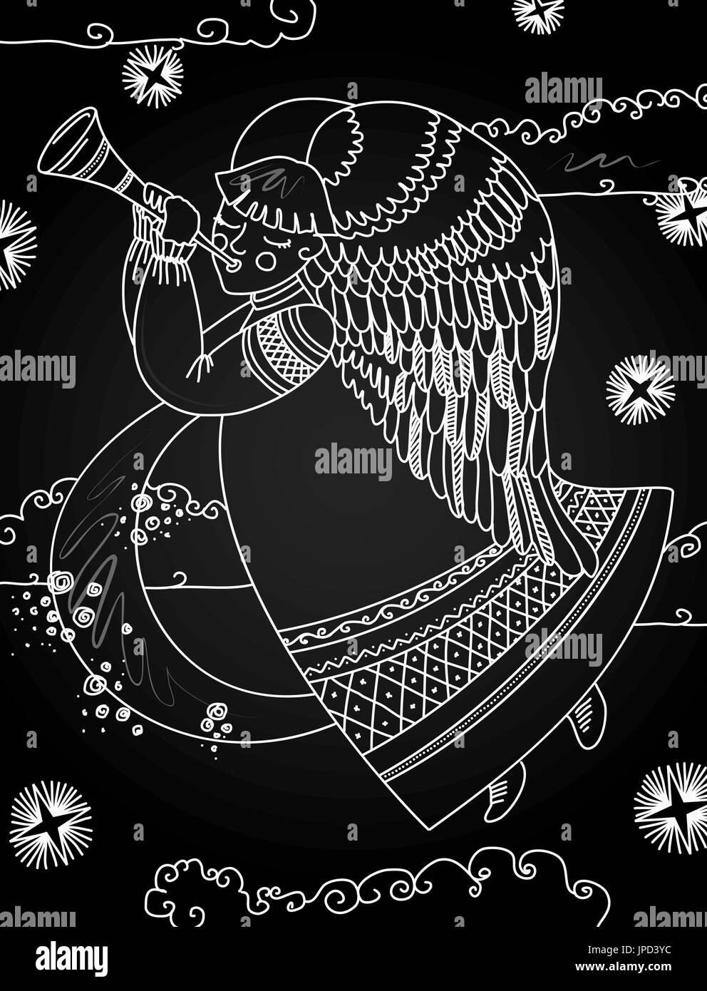 Happy new year angel Black and White Stock Photos & Images - Alamy