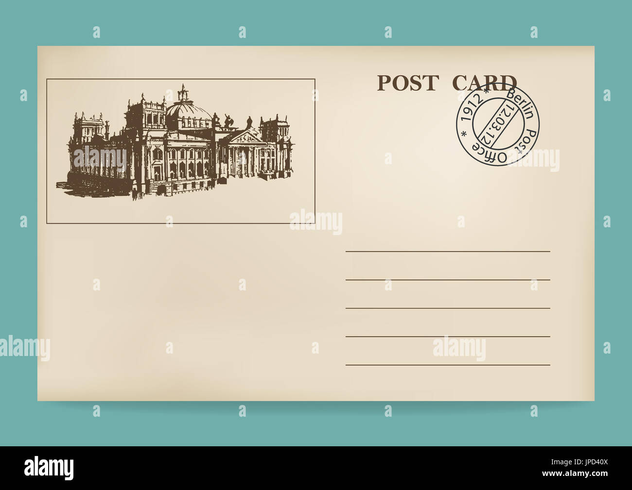 Old paper texture postcards back hi-res stock photography and images ...