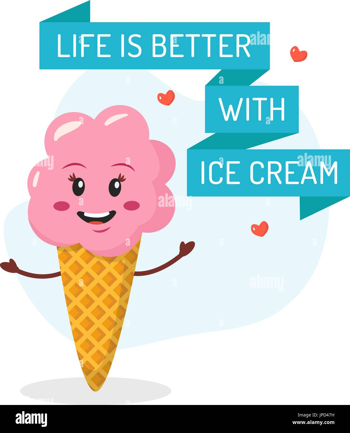 Funny card with ice cream Stock Vector Image & Art - Alamy