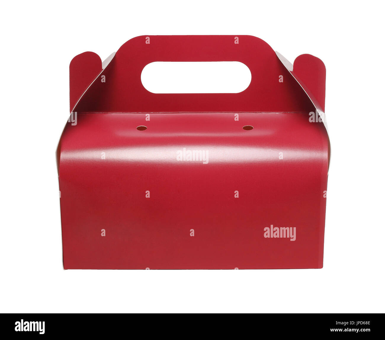 Red Takeaway Cake Box on White Background Stock Photo - Alamy
