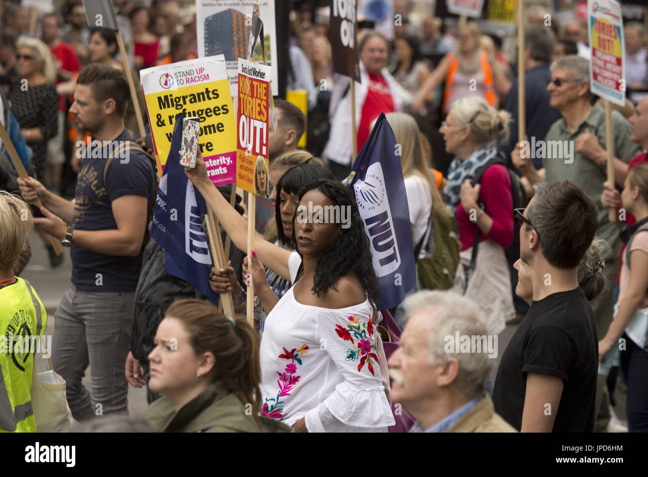 Thousands of people on the Not One More Day, Tories out national ...