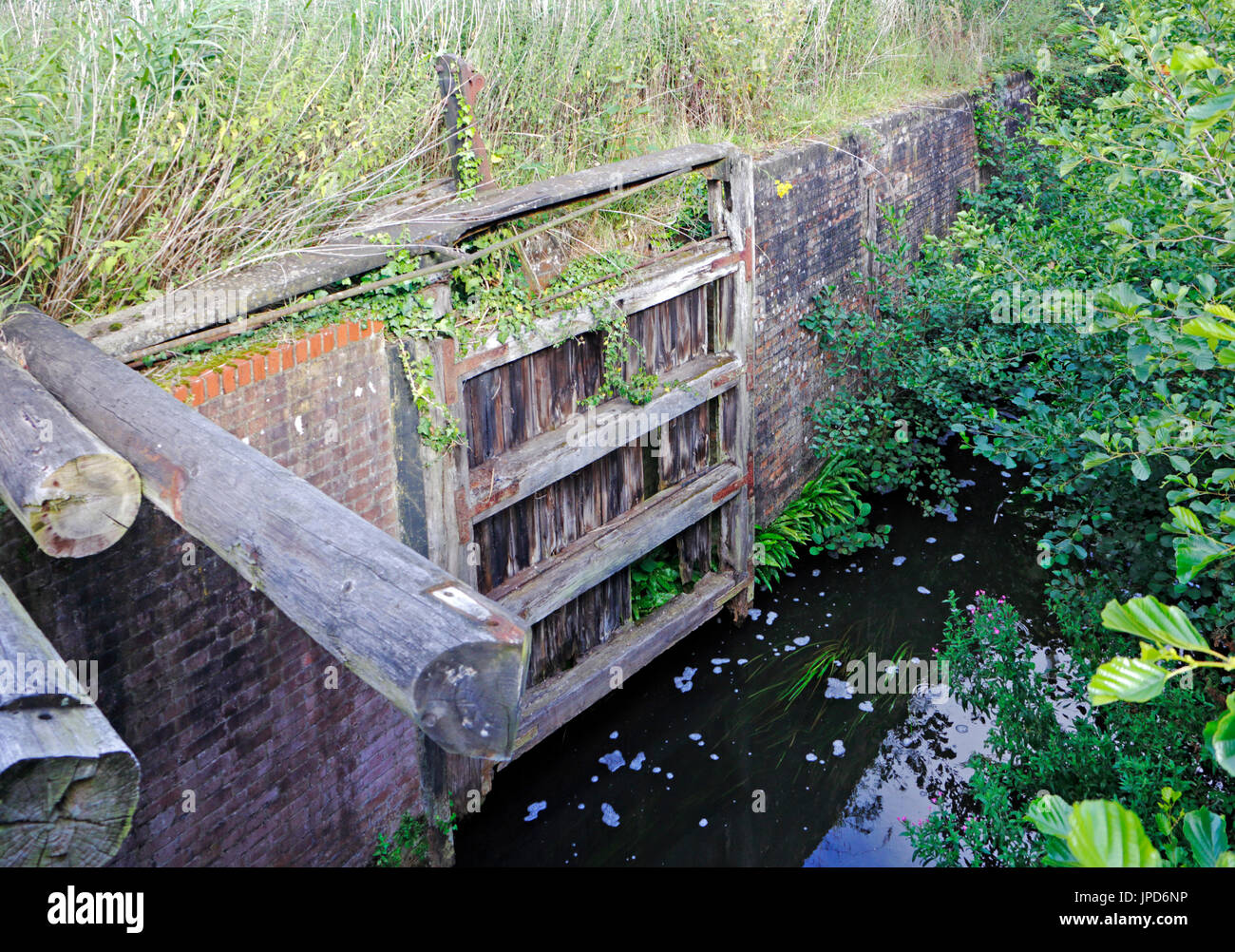 A disused lock gate on the old North Walsham and Dilham Canal at ...