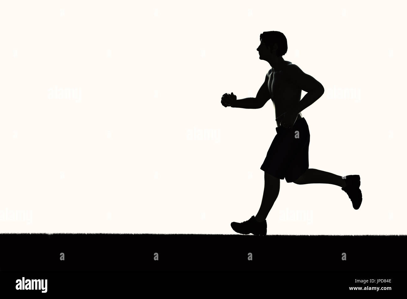 silhouette man running or male runner Stock Photo - Alamy