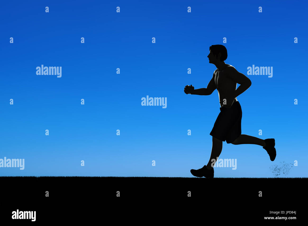 silhouette man running or male runner Stock Photo - Alamy