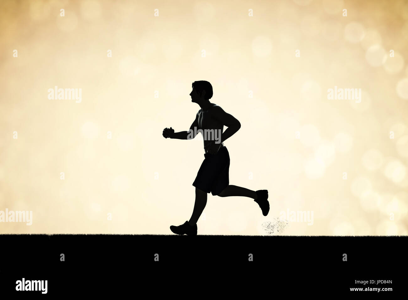 silhouette man running or male runner Stock Photo - Alamy