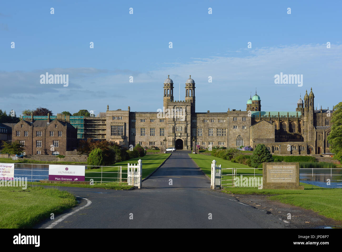 Stoneyhurst College , near Clitheroe in the Ribble Valley Stock Photo ...