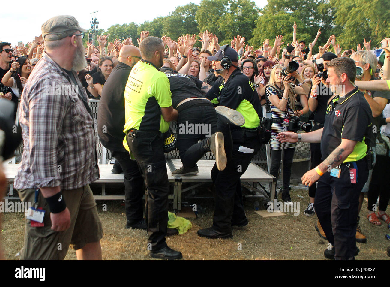 Green Day perform at BST Featuring: Green Day, Atmosphere Where: London ...