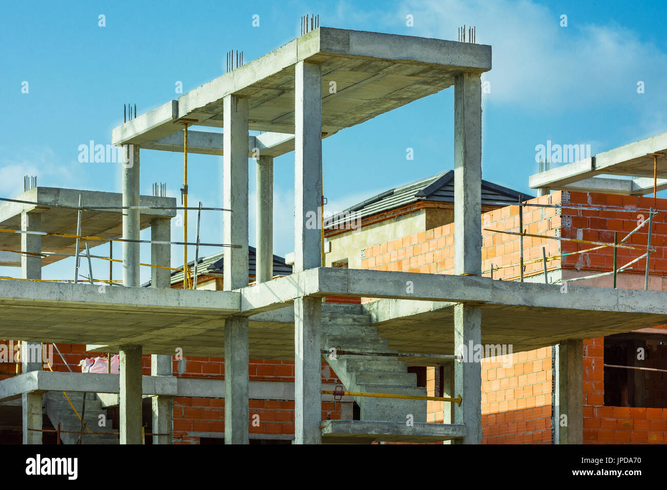 Brick wall in construction progress hi-res stock photography and images ...