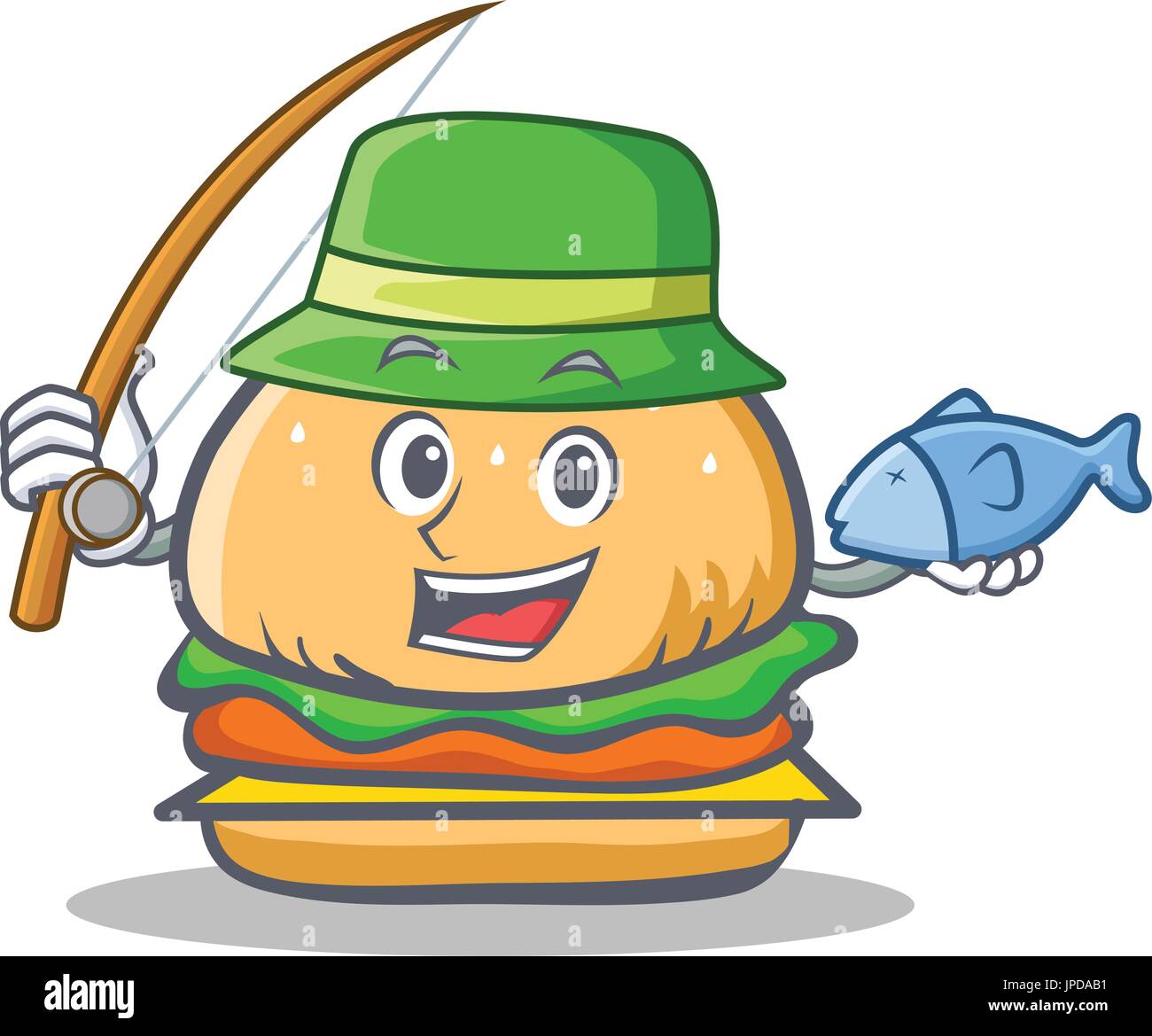 Fishing burger character fast food Stock Vector Image & Art - Alamy