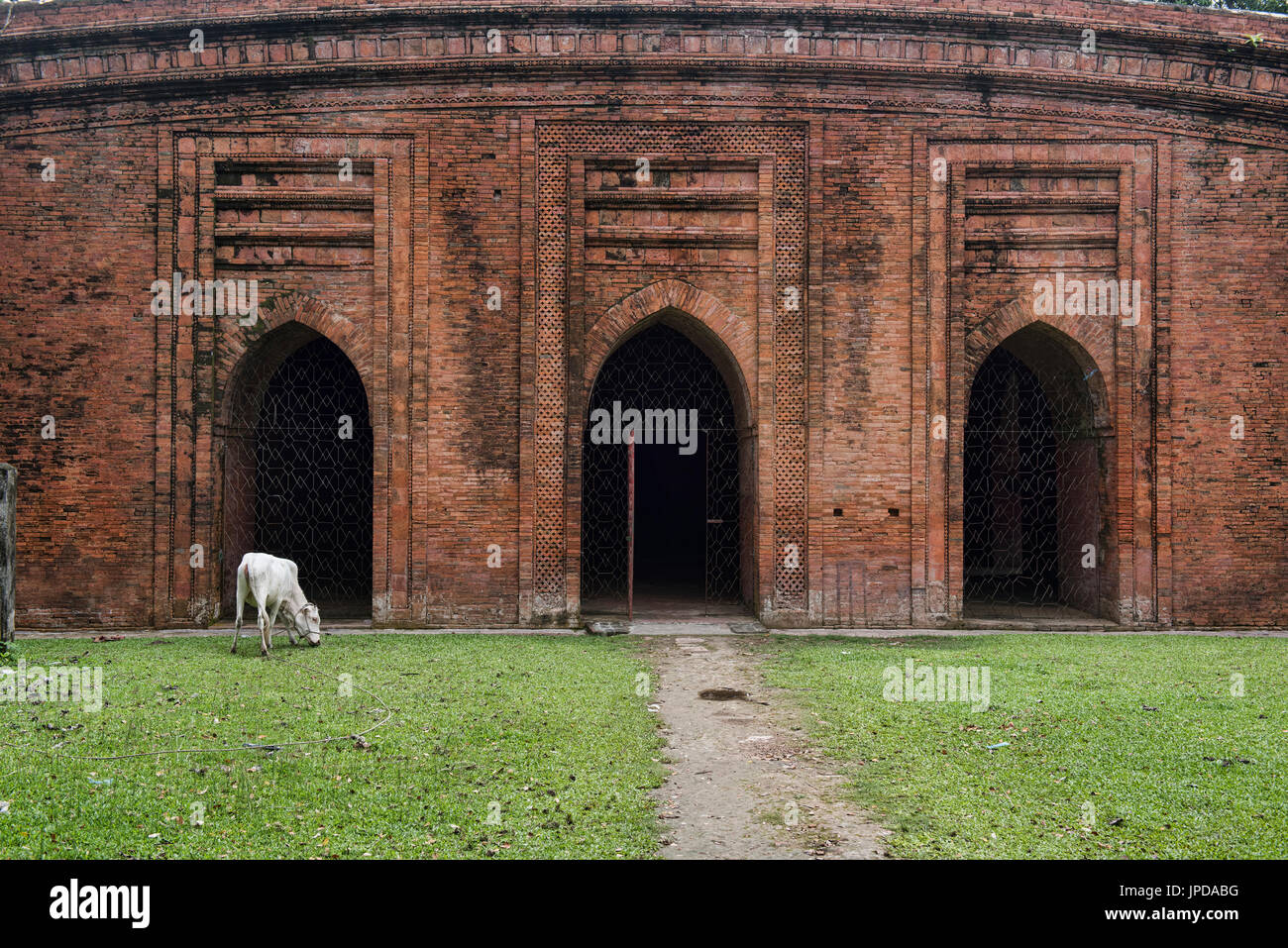 Exterior of the terracotta Nine Dome Mosque, Bagerhat, Bangladesh Stock ...