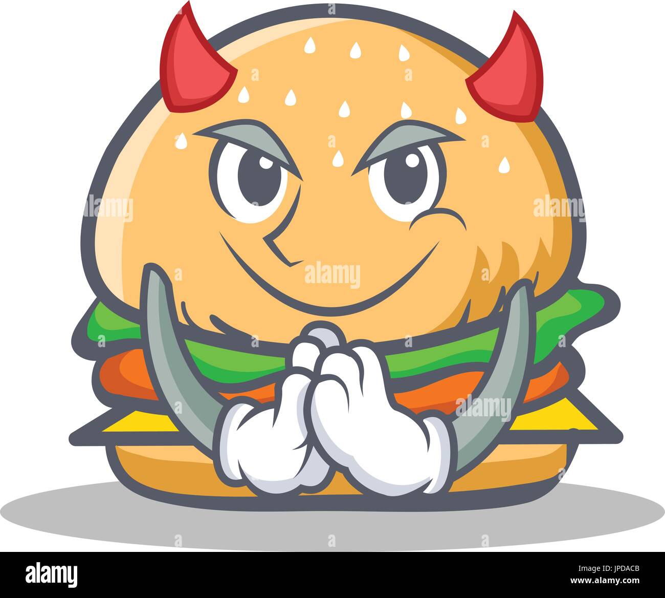 Devil burger character fast food Stock Vector Image & Art - Alamy