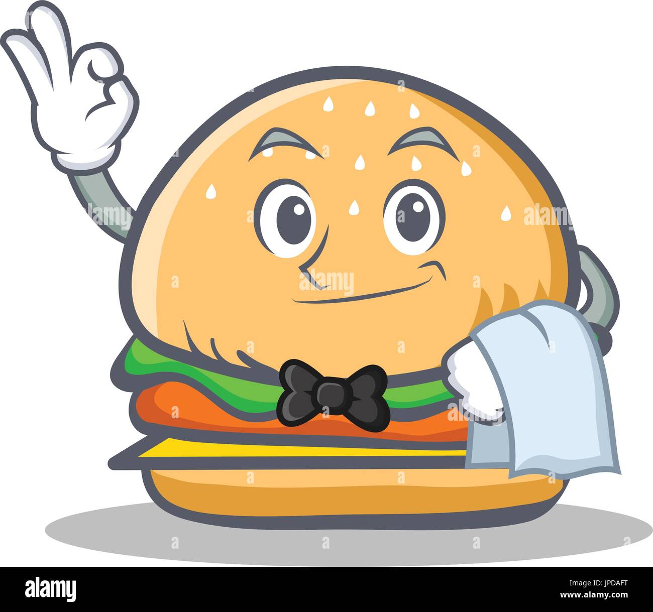 Waiter burger character fast food Stock Vector Image & Art - Alamy