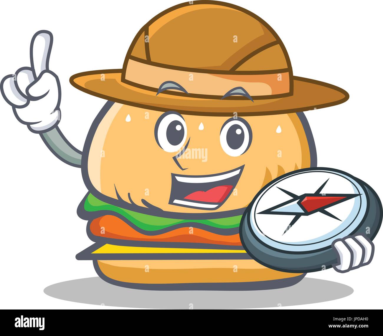 Explorer burger character fast food Stock Vector Image & Art - Alamy