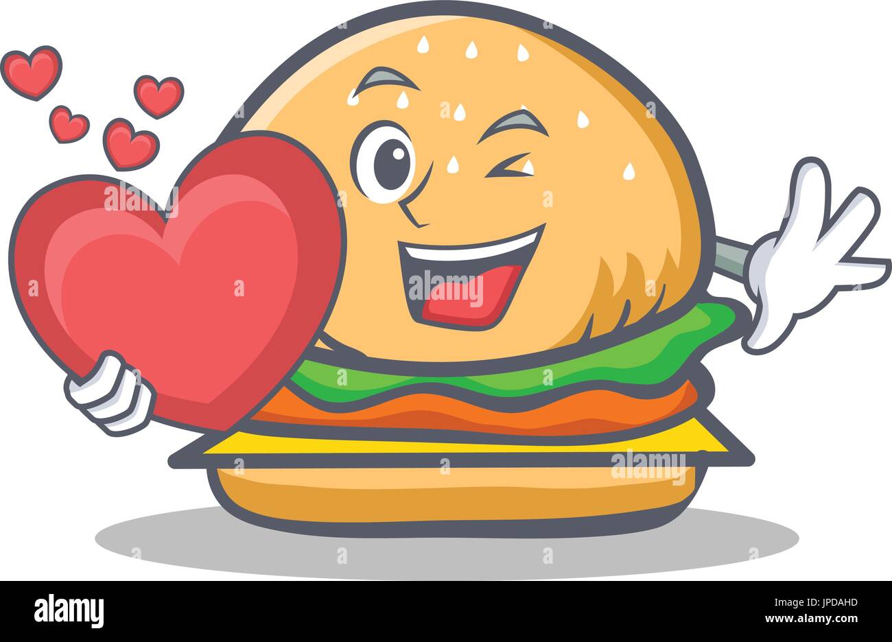 burger character fast food with heart Stock Vector Image & Art - Alamy