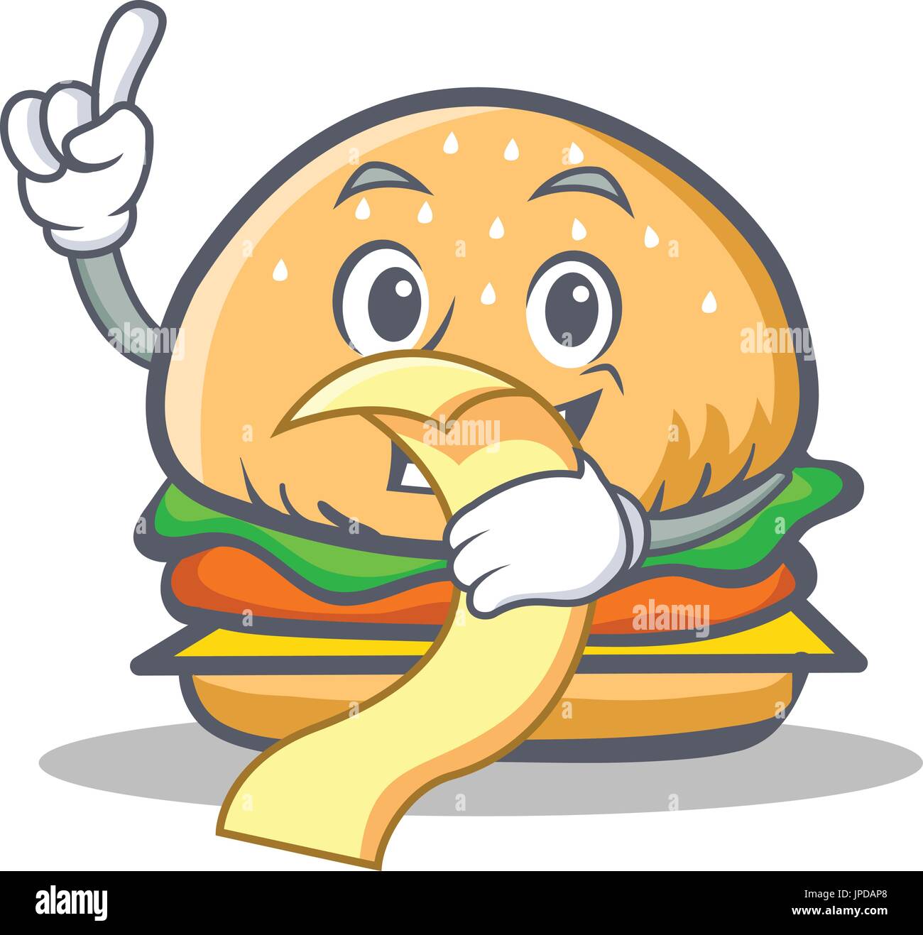 burger character fast food with menu Stock Vector Image & Art - Alamy