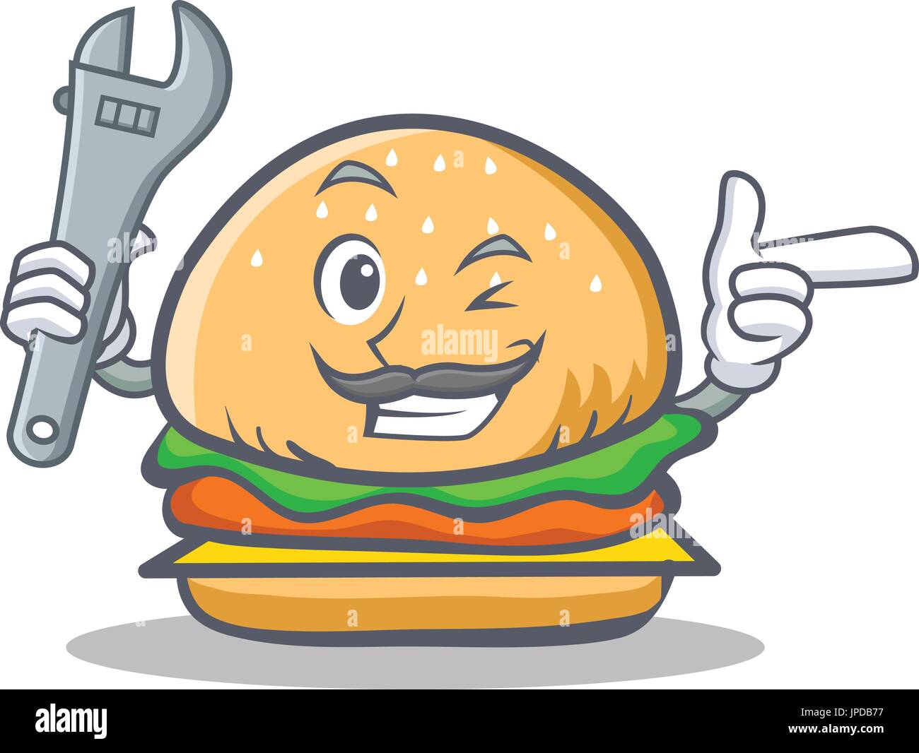 Mechanic burger character fast food Stock Vector Image & Art - Alamy