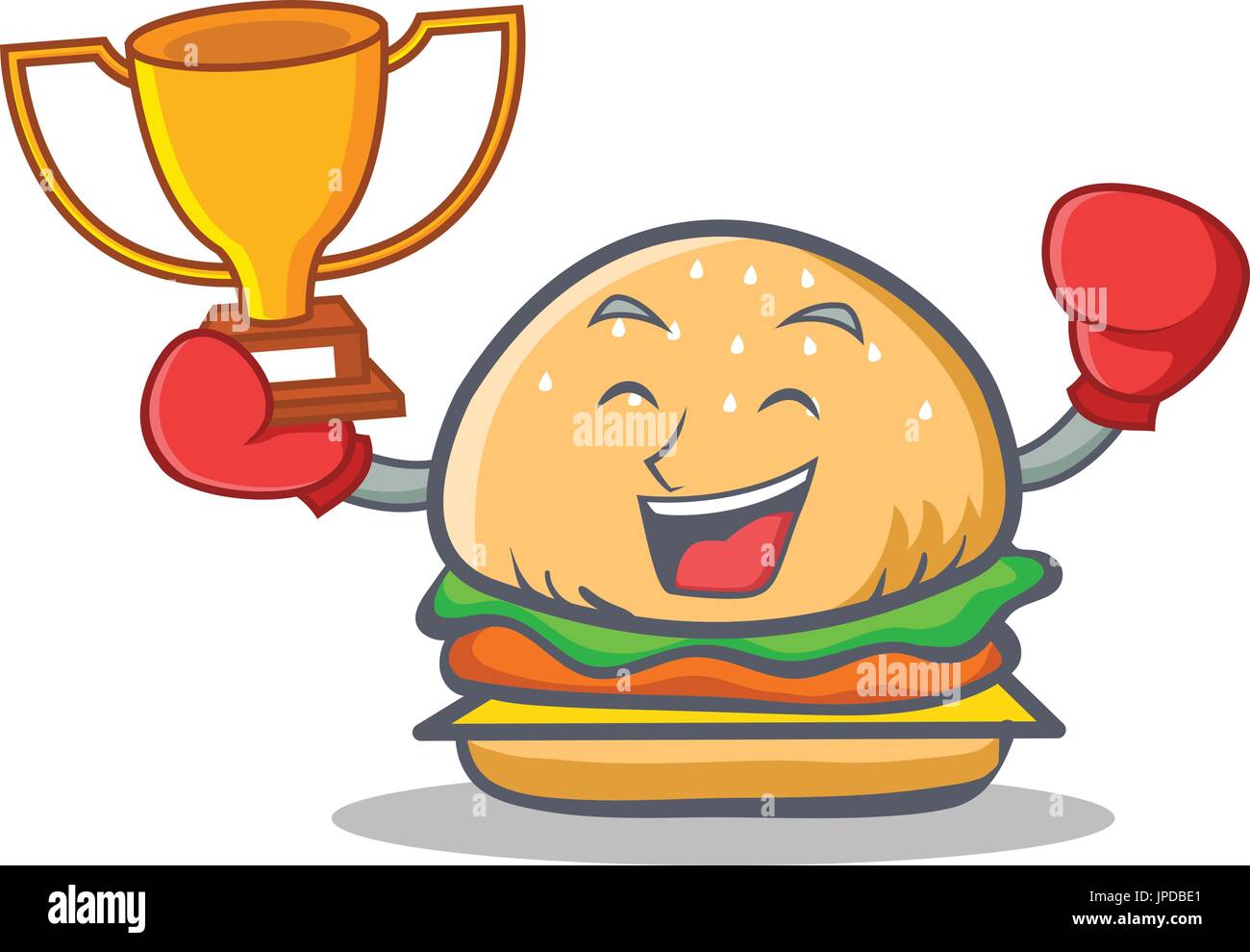 Boxing burger character fast food winner Stock Vector Image & Art - Alamy