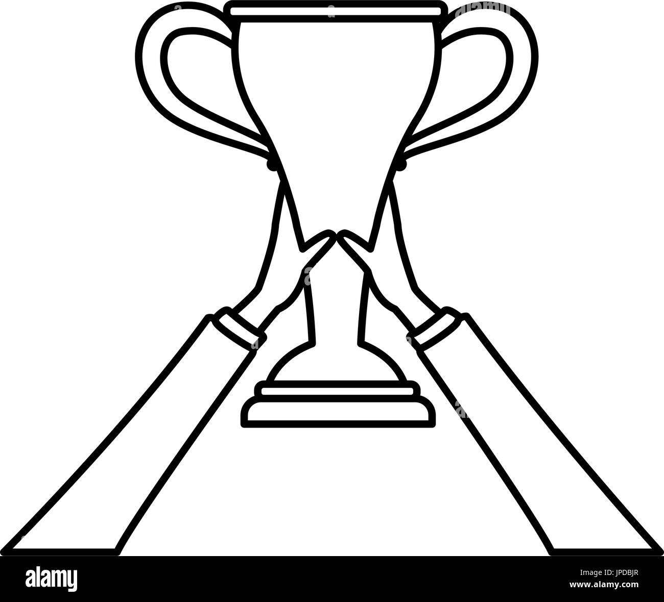 Hand holding trophy Black and White Stock Photos & Images - Alamy